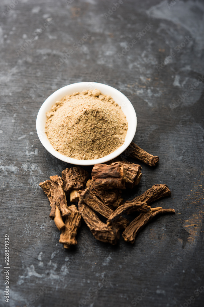 Hemidesmus indicus also known as Ananthamoola or Naruneendi or Nannari ...