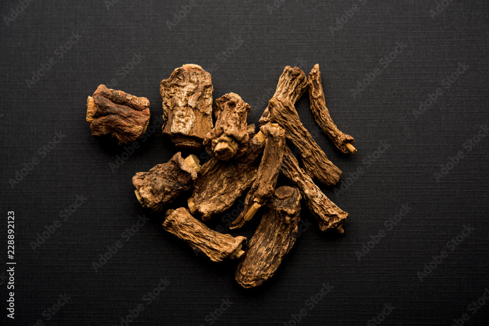 Hemidesmus indicus also known as Ananthamoola or Naruneendi or Nannari ...