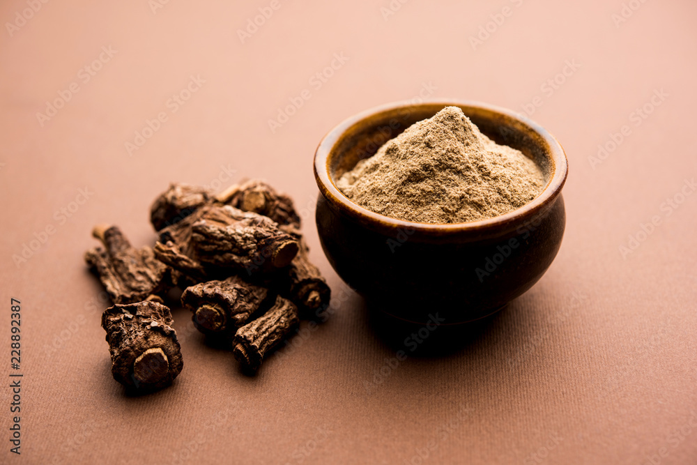 Hemidesmus indicus also known as Ananthamoola or Naruneendi or Nannari ...