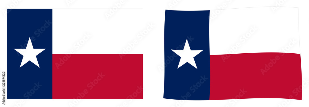 State of Texas flag. Simple and slightly waving version. Stock Vector ...