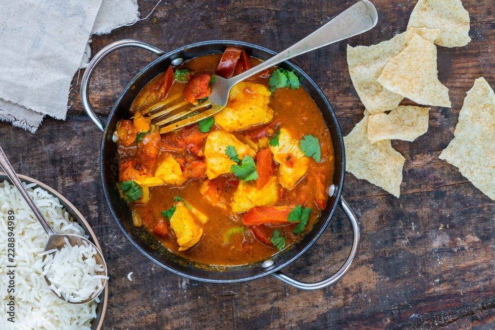 Fish Mappas - Kerala style coconut fish curry with rice. It's a popular ...