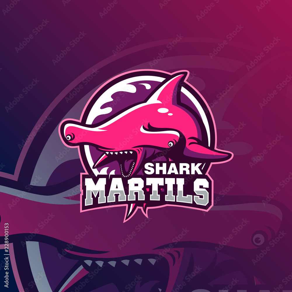 Shark mascot logo vector illustration Stock Vector | Adobe Stock