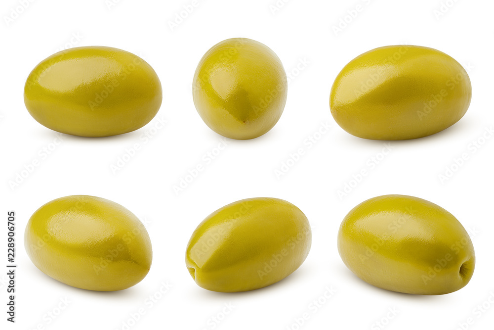 olive isolated on white background, clipping path, full depth of field ...