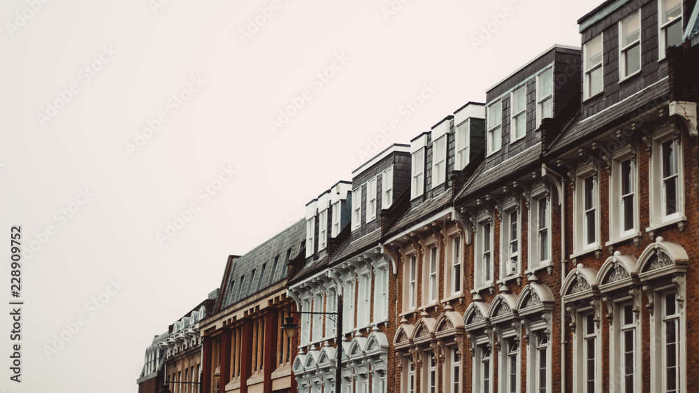 British rooftops under grey sky Stock Photo | Adobe Stock