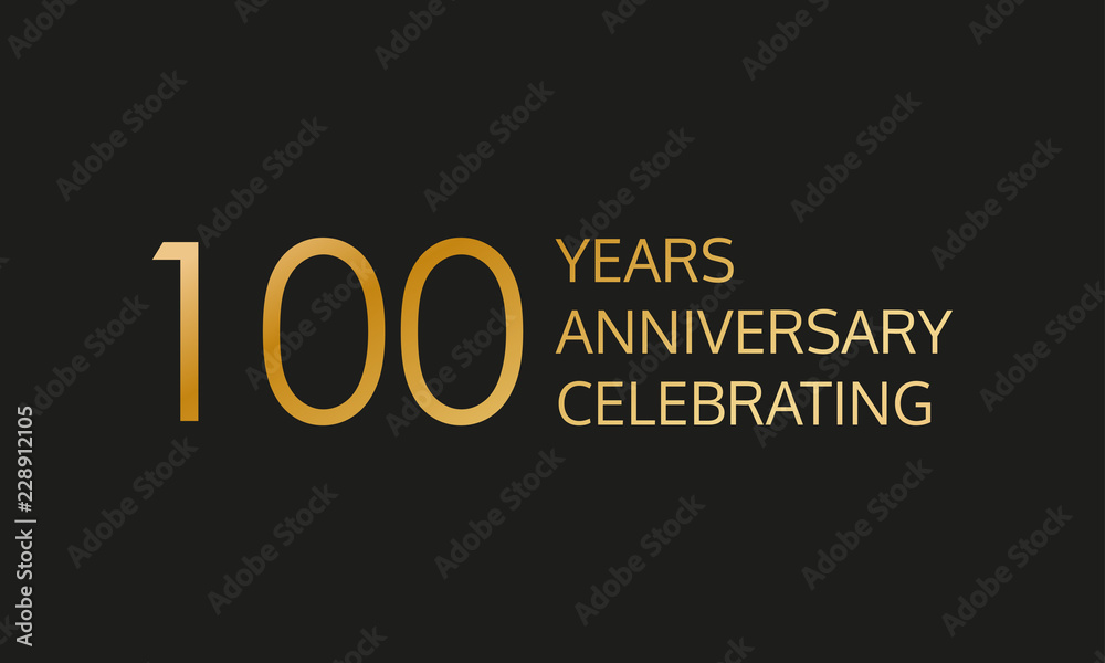 100 years anniversary logo. 100th anniversary celebration label. Design ...
