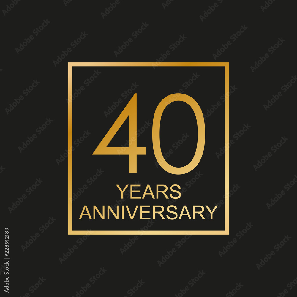 40 years anniversary logo. 40th anniversary celebration label. Design ...