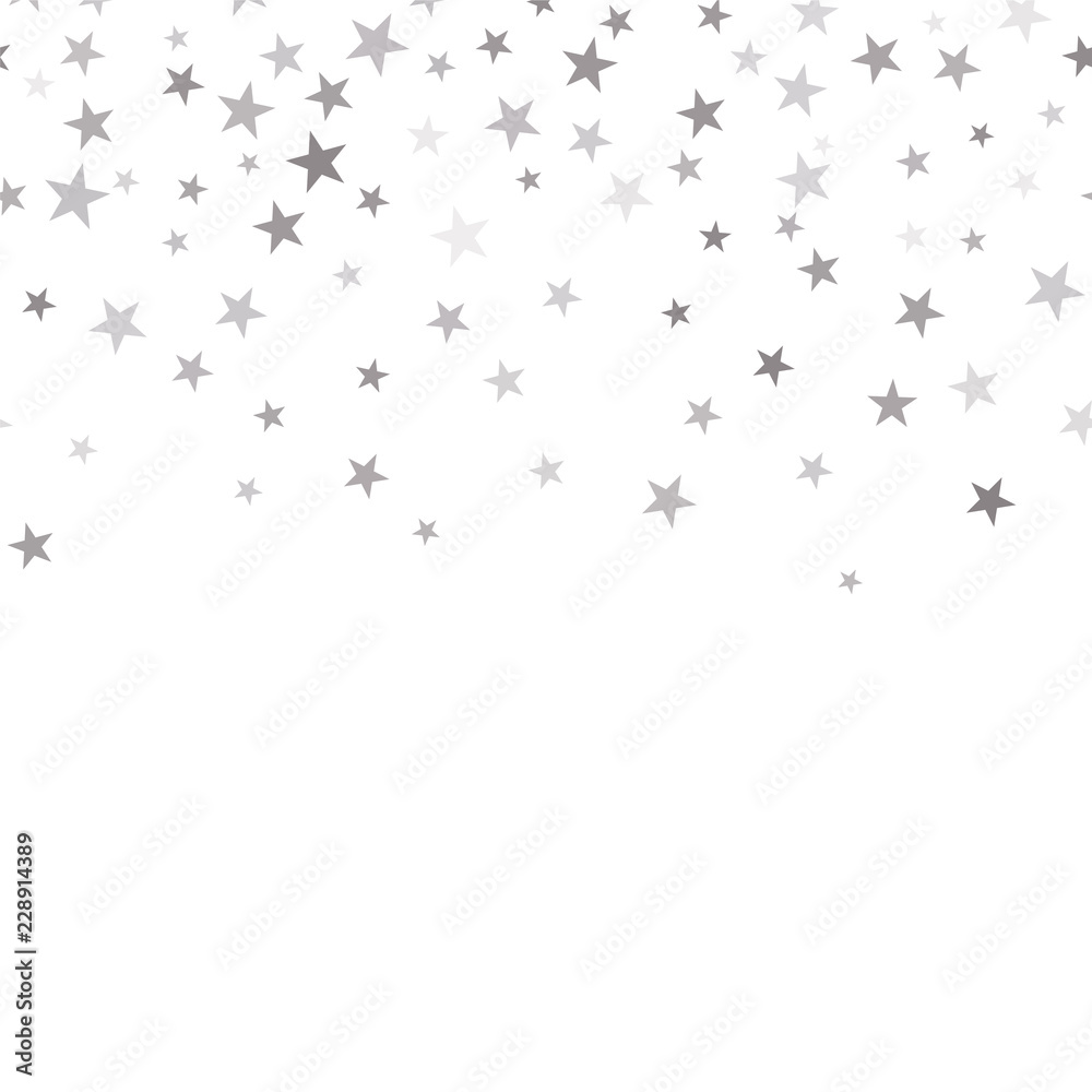 Falling Silver Stars Confetti Vector Background Stock Vector Adobe Stock