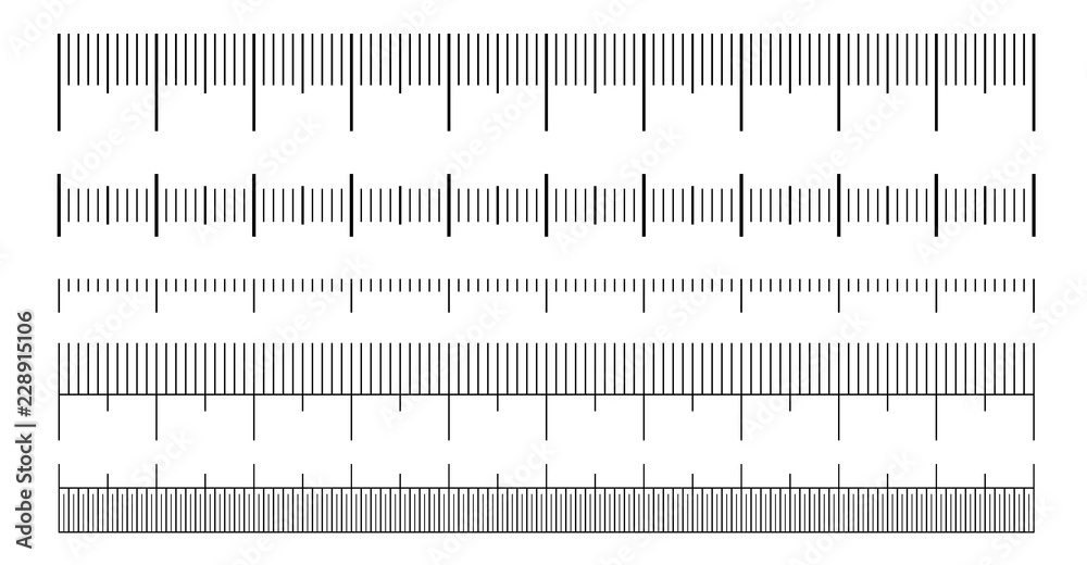 Ruler Scale Measure Length Measurement Scale Chart Isolated Vector