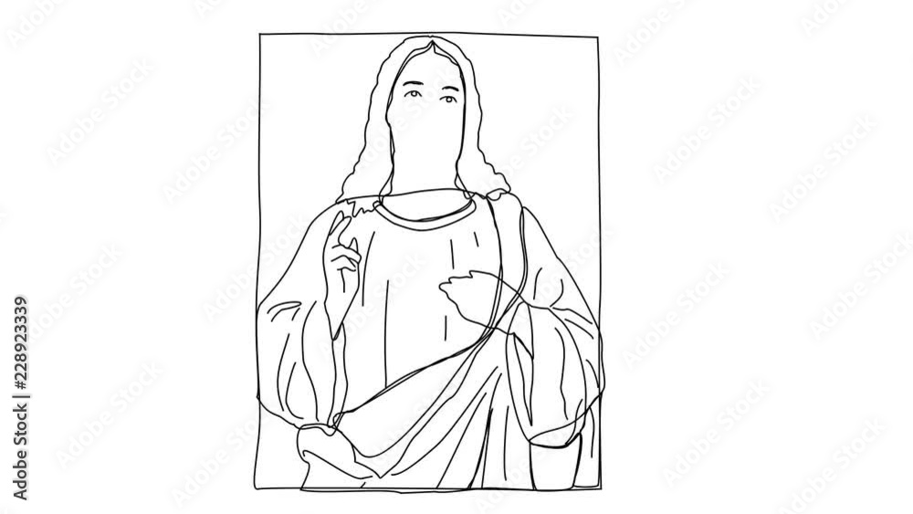 Animated sketch vector drawing doodle Christianity Jesus son of God ...
