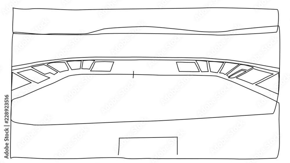 Animated sketch vector self drawing doodle football soccer stadium ...
