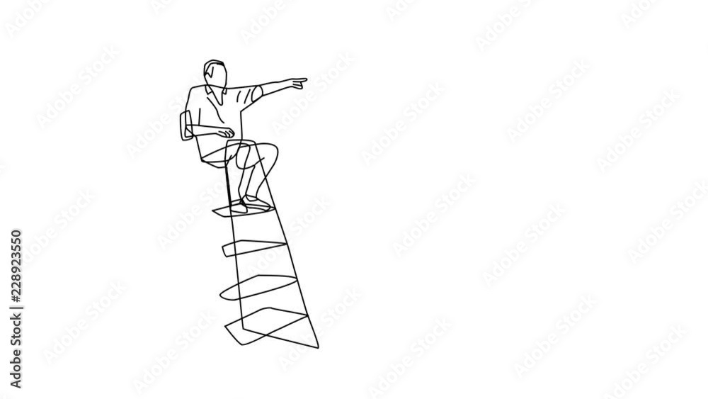 Animated sketch vector self drawing doodle tennis chair umpire sitting ...