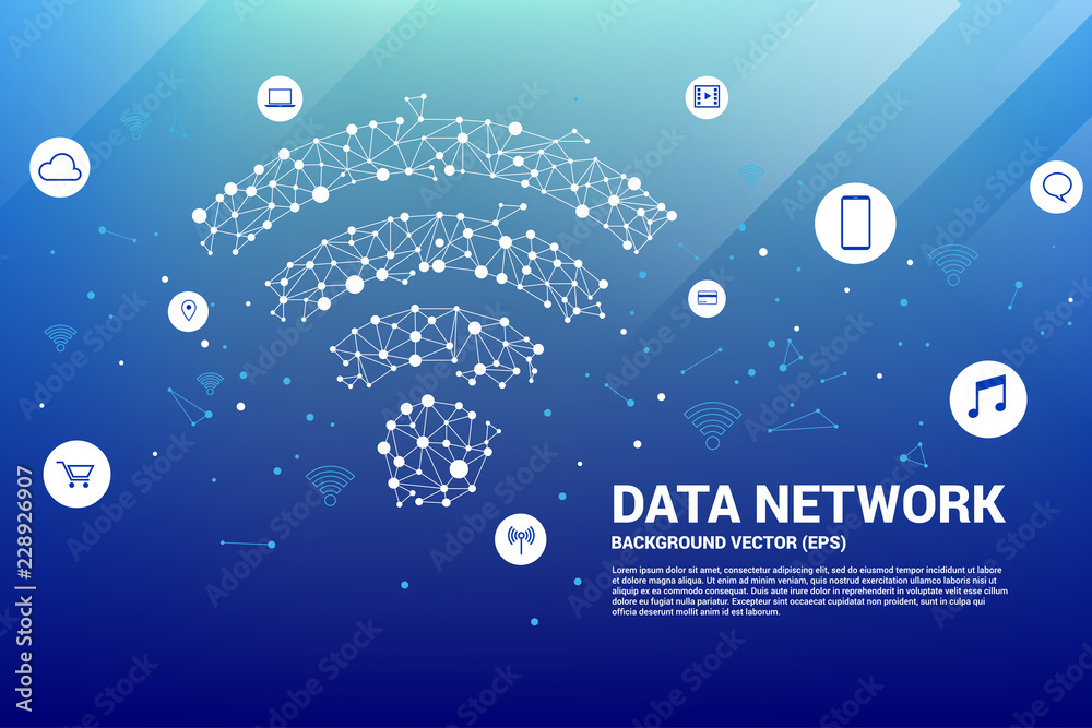 Vector Polygon mobile data icon. Concept for data transfer of mobile ...
