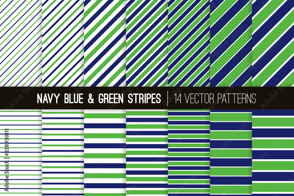 Plakat Navy Blue and Green Diagonal and Horizontal Stripes Vector ...