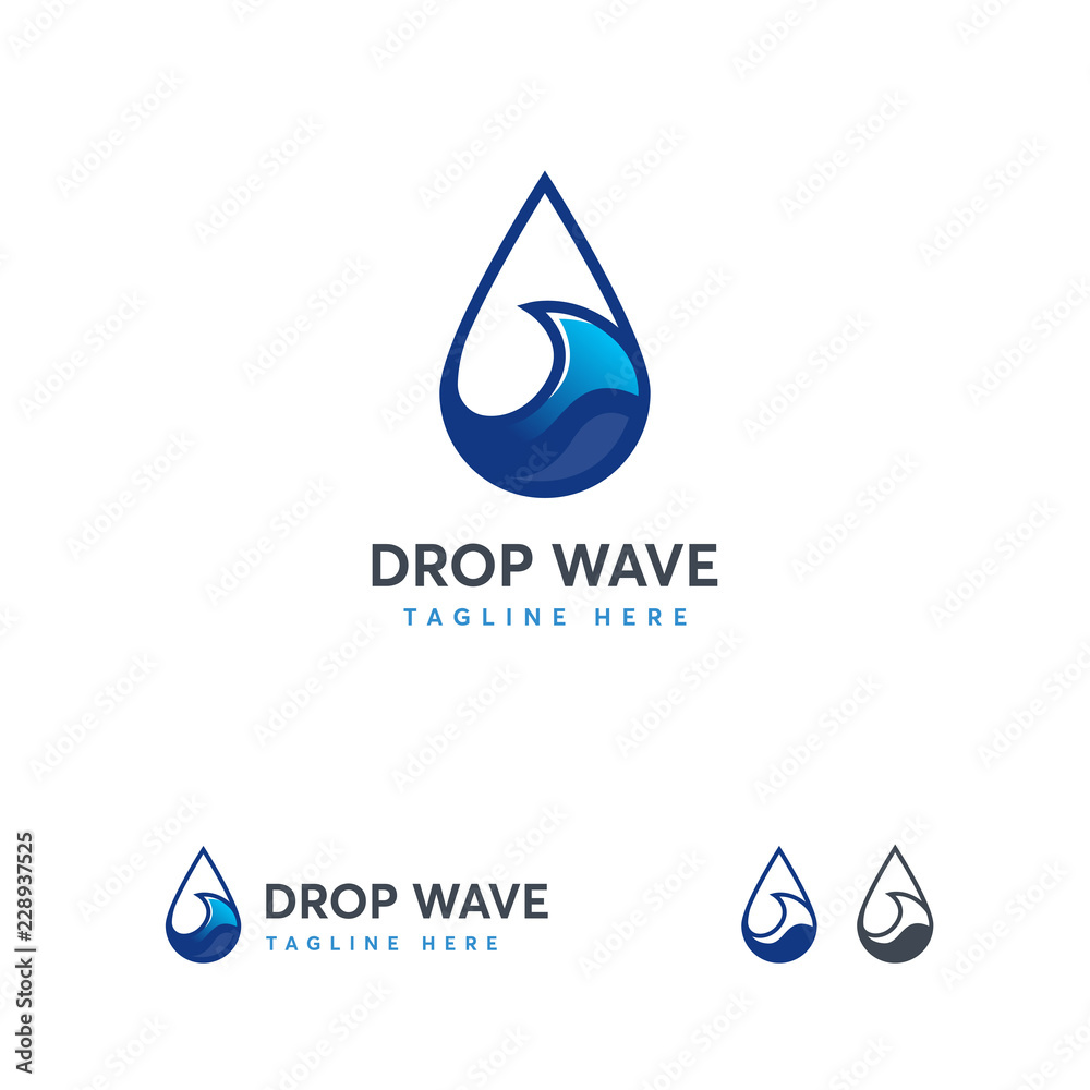 Drop Wave logo designs concept vector, Ocean Wave logo template Stock Vector | Adobe Stock