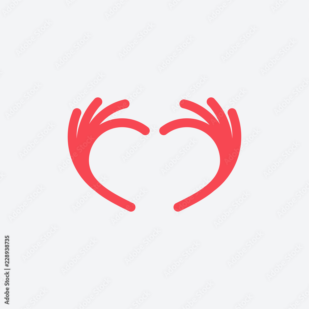 Simple Love Hand logo designs vector, caring logo template Stock Vector ...