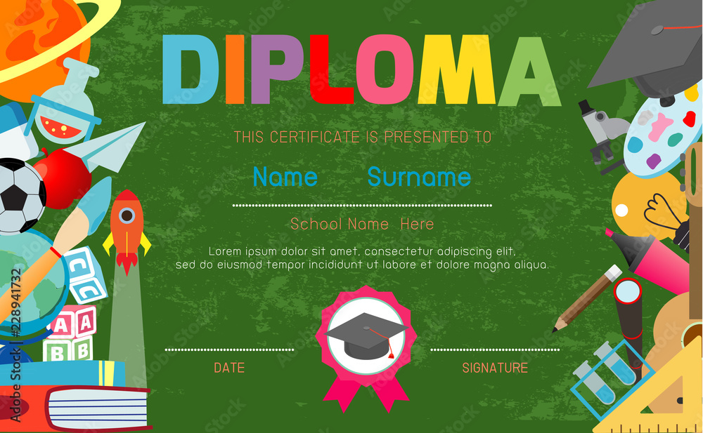 Certificates Kindergarten And Elementary Preschool Kids Diploma certificates-kindergarten-and-elementary-preschool-kids-diploma