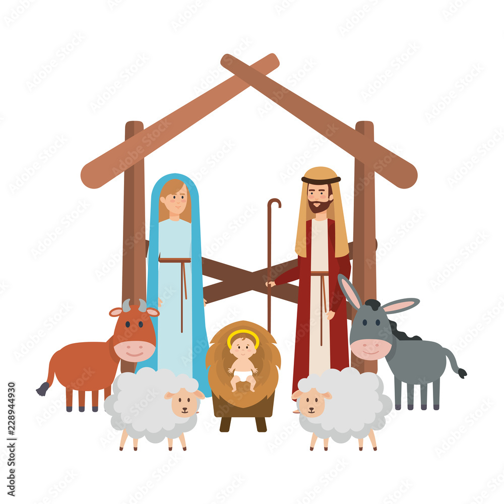 Animals At The Manger