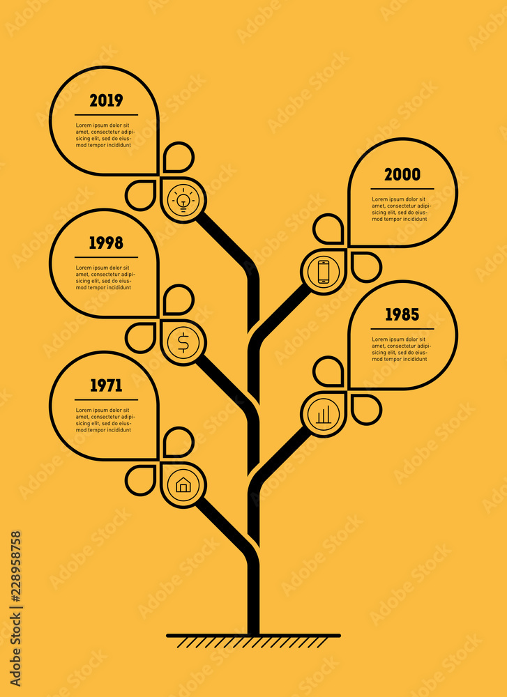 Business presentation or vertical timeline concept with 5 options. Web ...