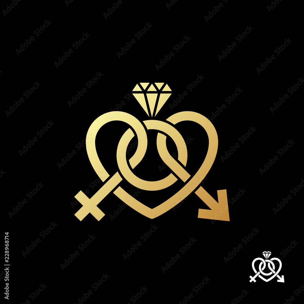 Beautiful plexus gold male and female sign in the engagement ring logo ...