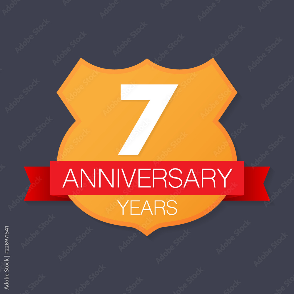 7 years anniversary emblem. Anniversary icon or label. 7 years ...