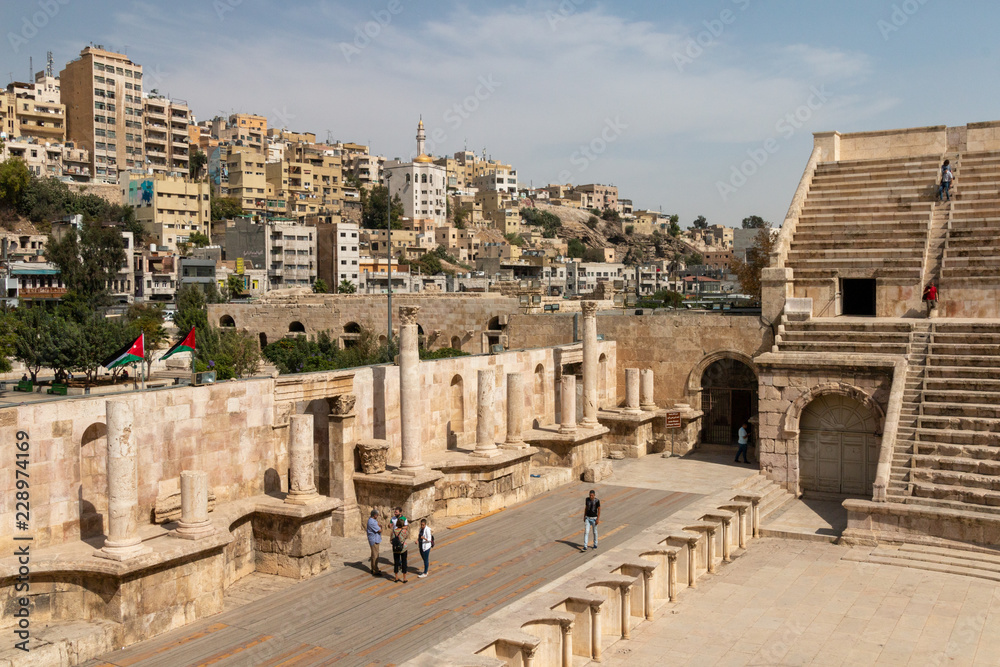 The Nymphaeum -Roman public fountain was decorated with columns statues ...