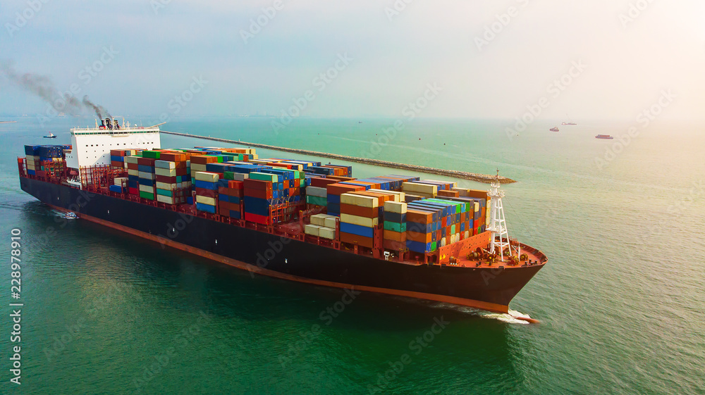 Logistics and transportation of Container Cargo ship and Cargo import ...