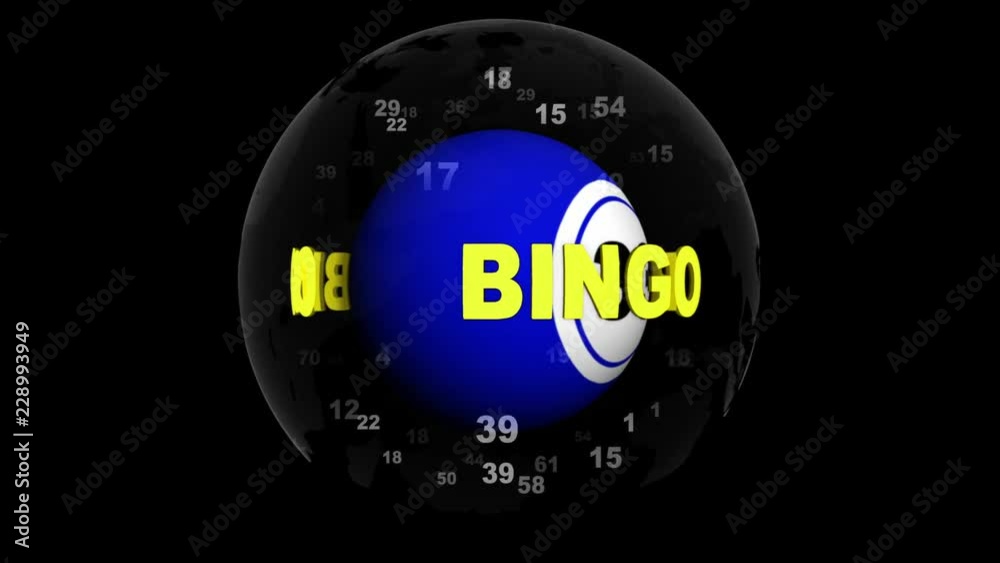 BINGO Text Animation Around Ball, with Alpha Channel, Rendering ...