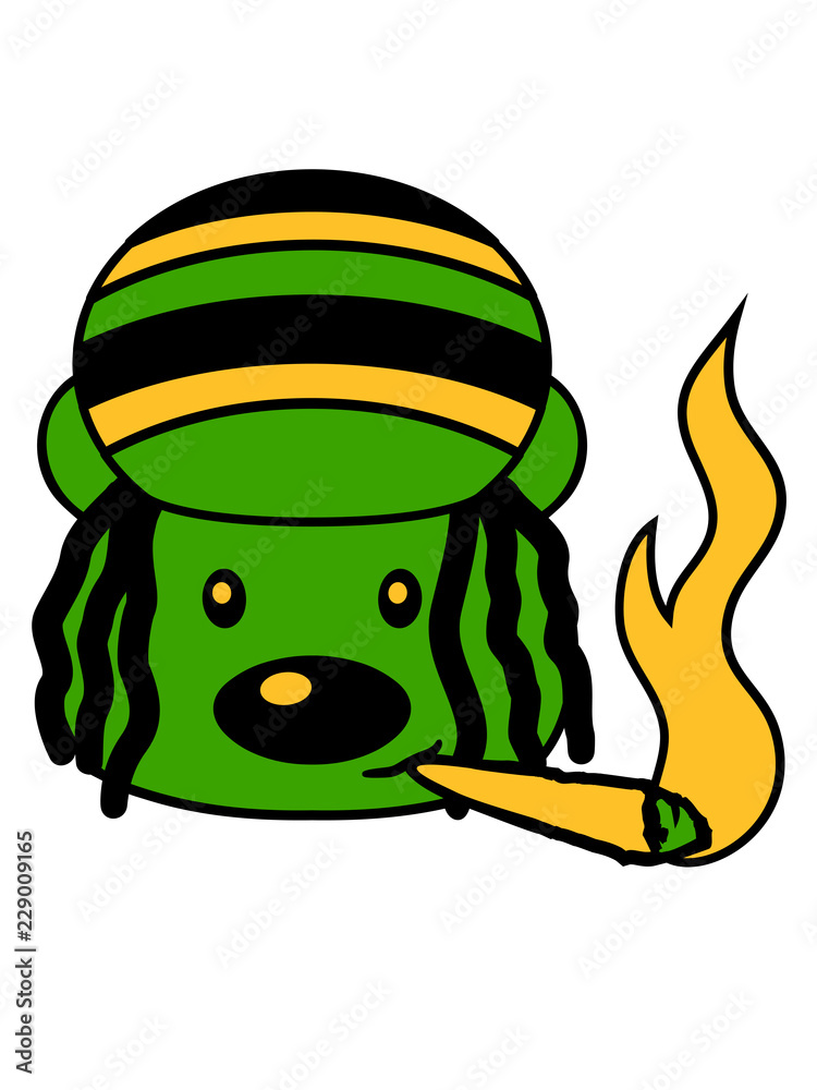 gesicht kiffen jamaika raggae kiffer joint drogen rauchen weed hanf ...