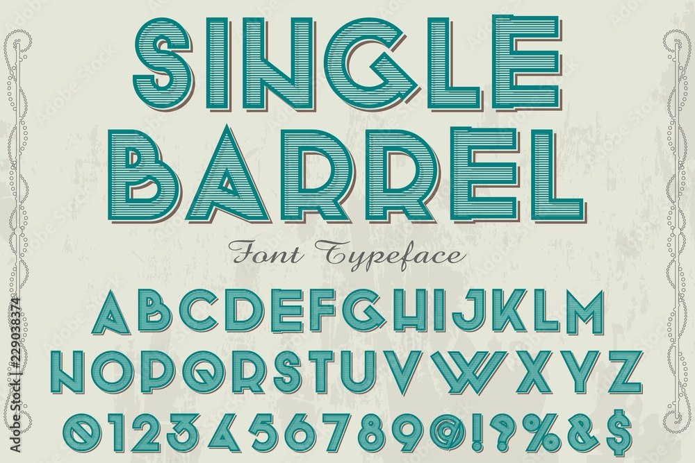 Font. Typeface. Script. Old style - vintage script font. Vector ...