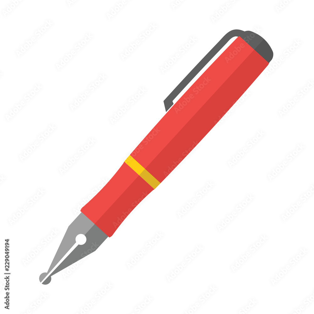 Red pen web icon, stock vector illustration in cartoon style Stock ...