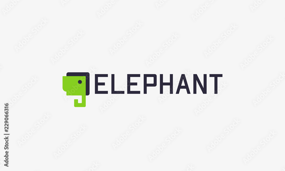 Elephant Logo. Technology, Service, Mobile App, Science, Programming