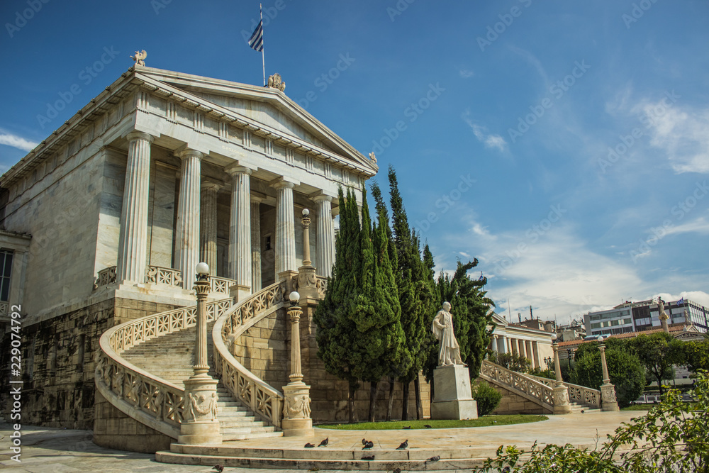 amazing architecture concept of ancient Greece old marble palace facade ...