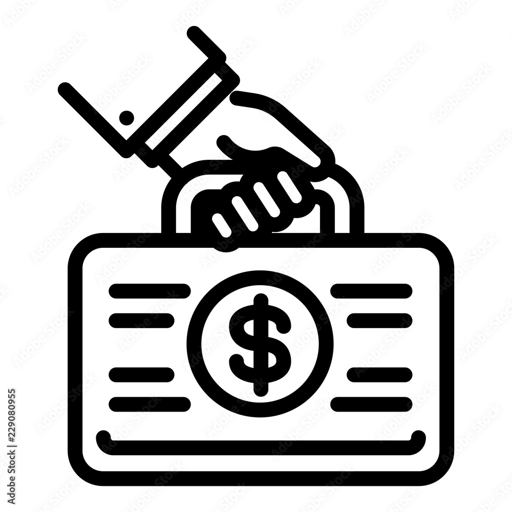 Corruption money case icon. Outline corruption money case vector icon ...