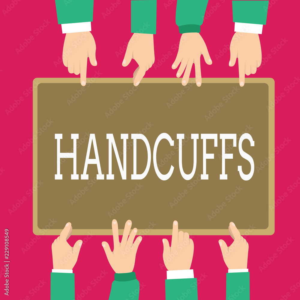 Word writing text Handcuffs. Business concept for Pair of lockable ...