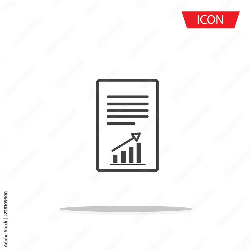 Report text file vector icon, Document with chart symbol, Graph in ... Report text file vector icon, Document with chart symbol, Graph in ...