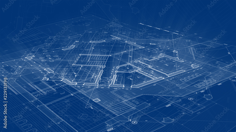 Architecture design: blueprint plan - illustration of a plan modern ...
