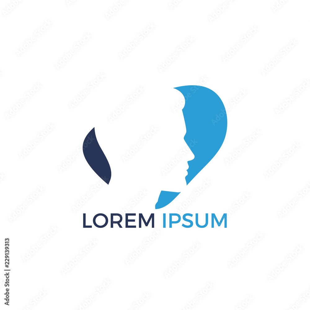 Vector human resources logo design. Man head, people symbol. Stock ...