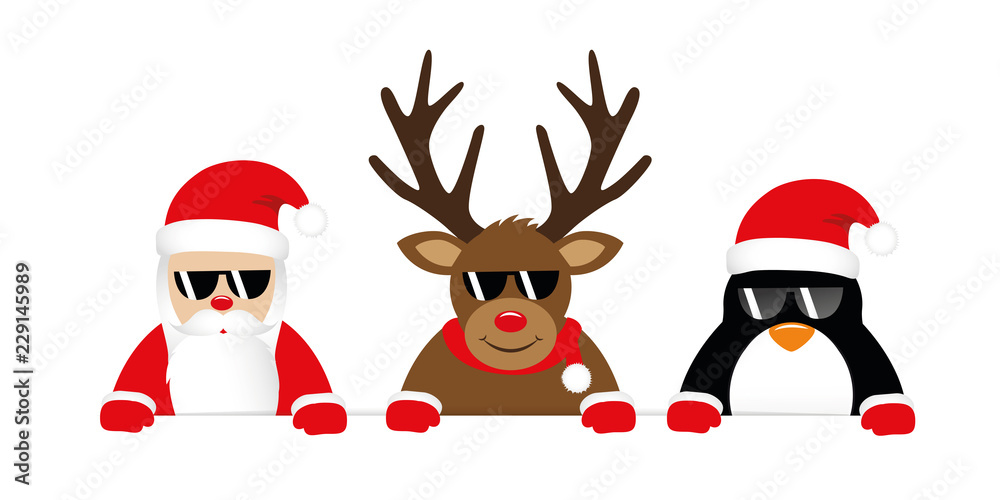 Cute Santa And Reindeer