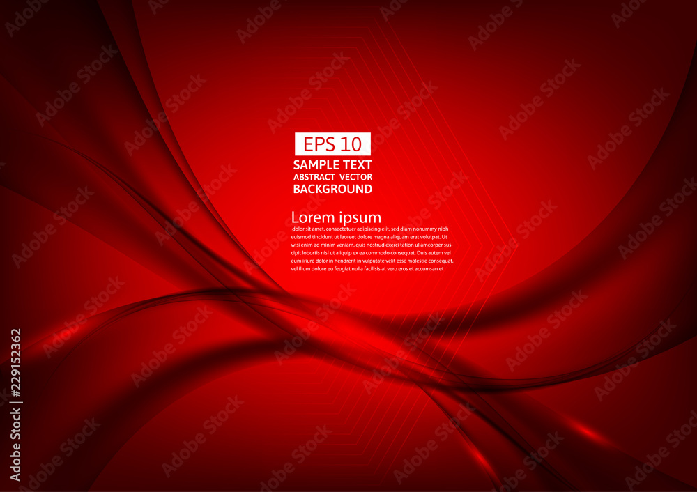 Red color waves abstract background design. vector illustration Stock ...