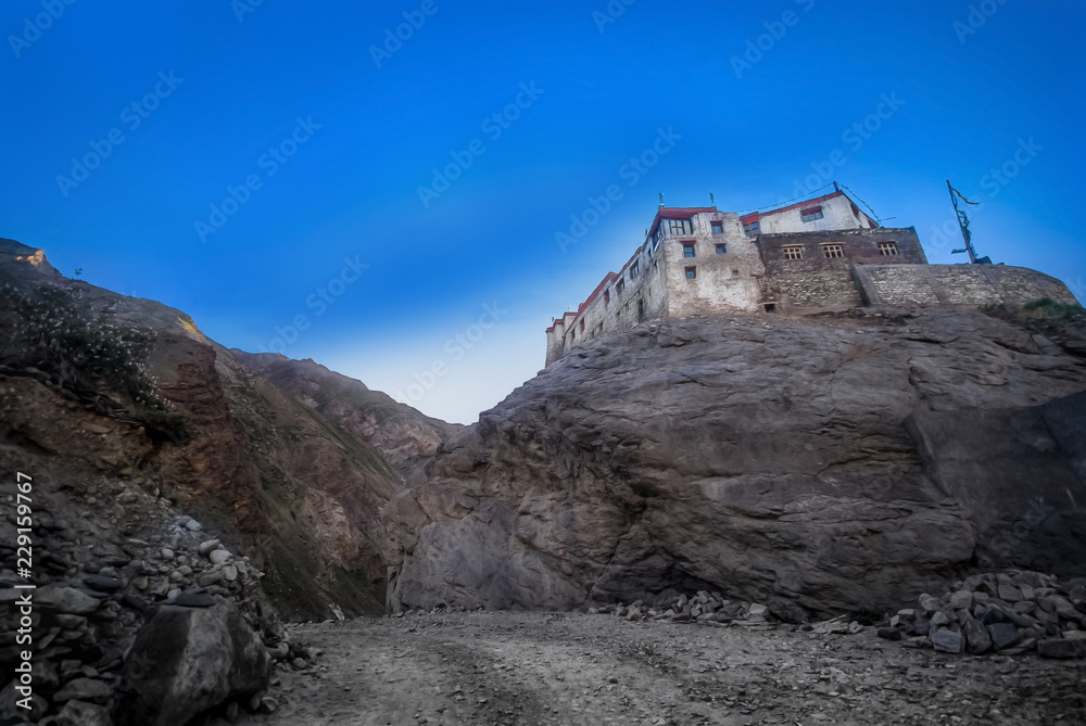 Bardan Monastery on cliff of Lungnak River Valley, Zanskar, Ladakh ...