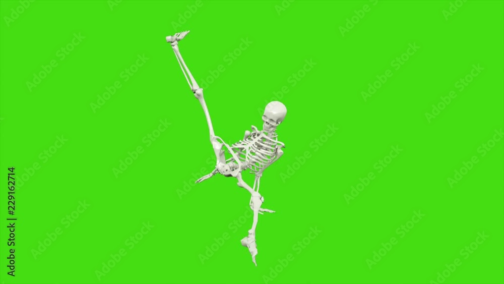 Skeleton dancing. Seamless loop animation on green screen. Stock Video ...