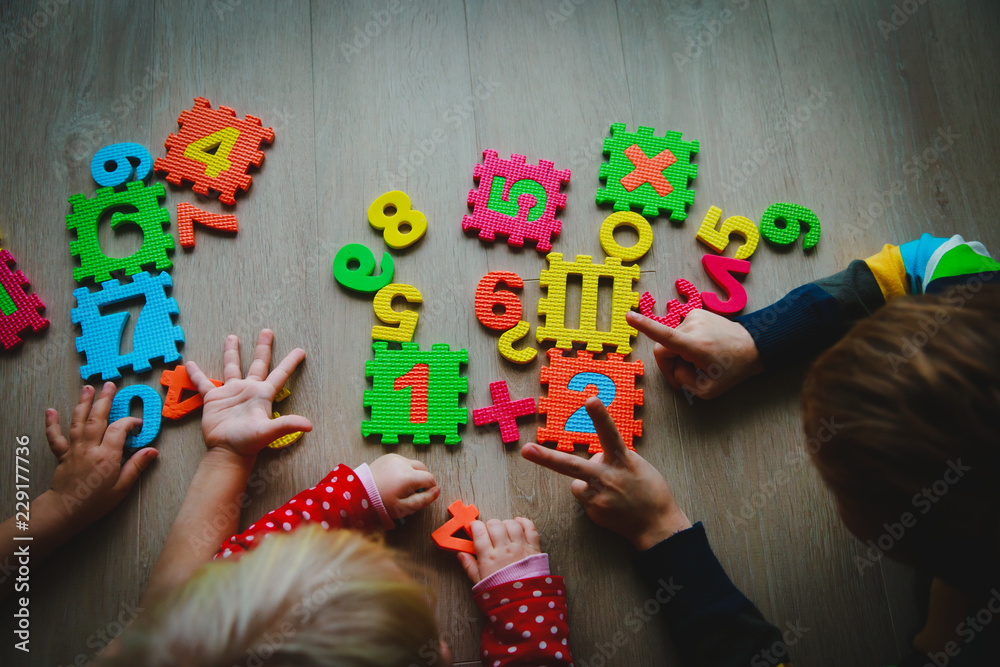 kids learning numbers, counting by fingers, math Stock Photo | Adobe Stock