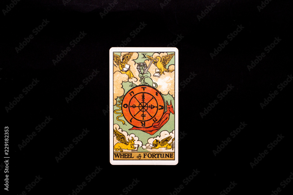 An individual major arcana tarot card isolated on black background ...