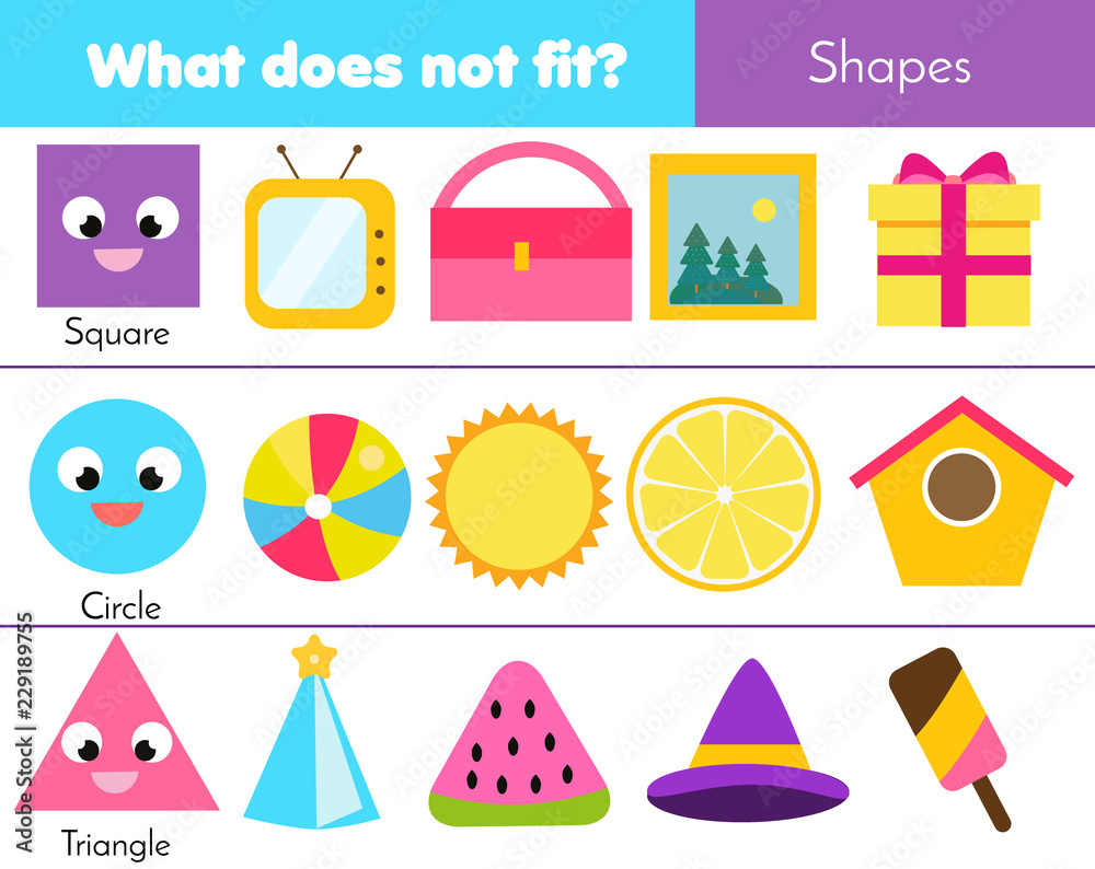 Educational children game. Logic game. What does not fit type. learning ...