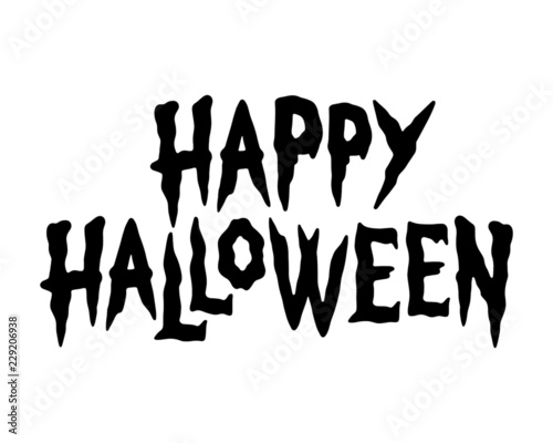 Happy Halloween Logo Black And White