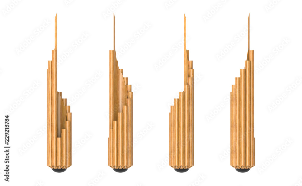 3d rendering. 180 degree round view of Thai pan pipe khean with ...