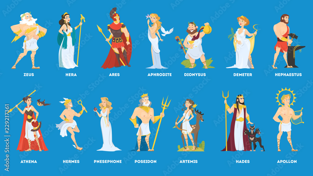 Poster Set of Olympian greek gods and goddess. – Tableau | Europosters
