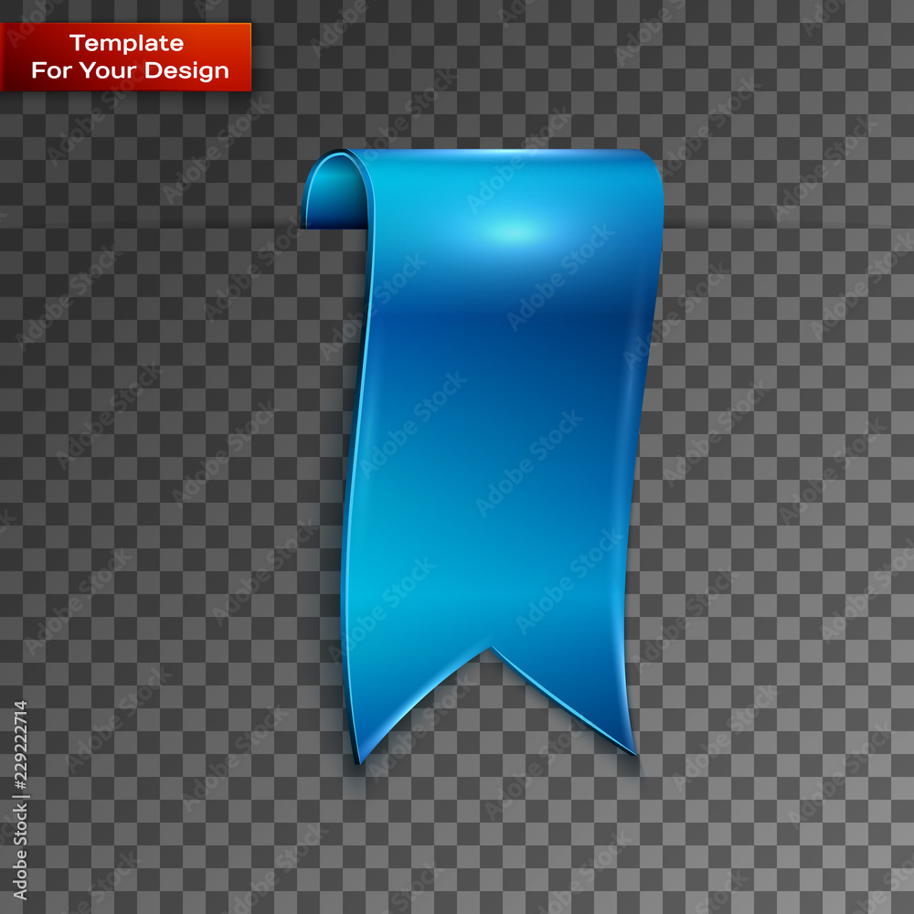 Blue bookmarks isolated on transparent background Stock Vector | Adobe ...