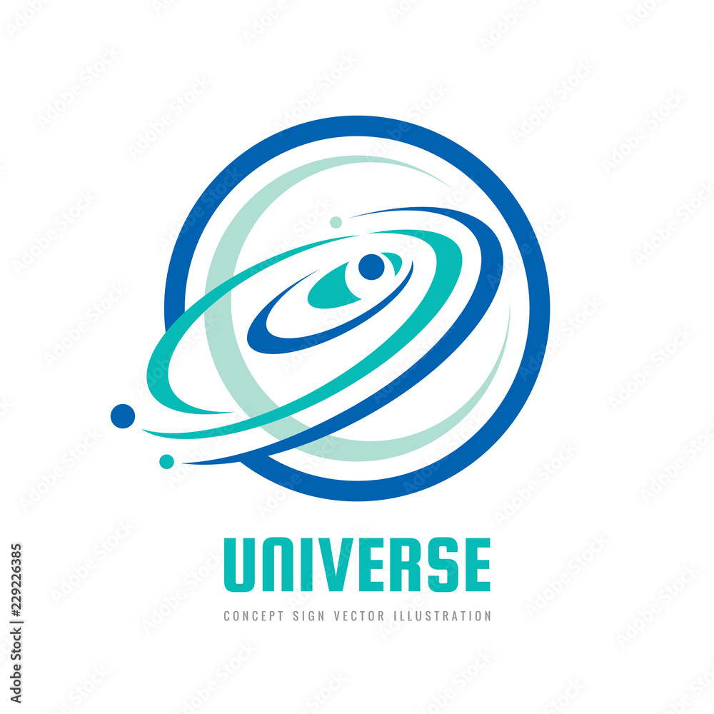 Universe - vector logo concept. Abstract space illustration. Solar ...