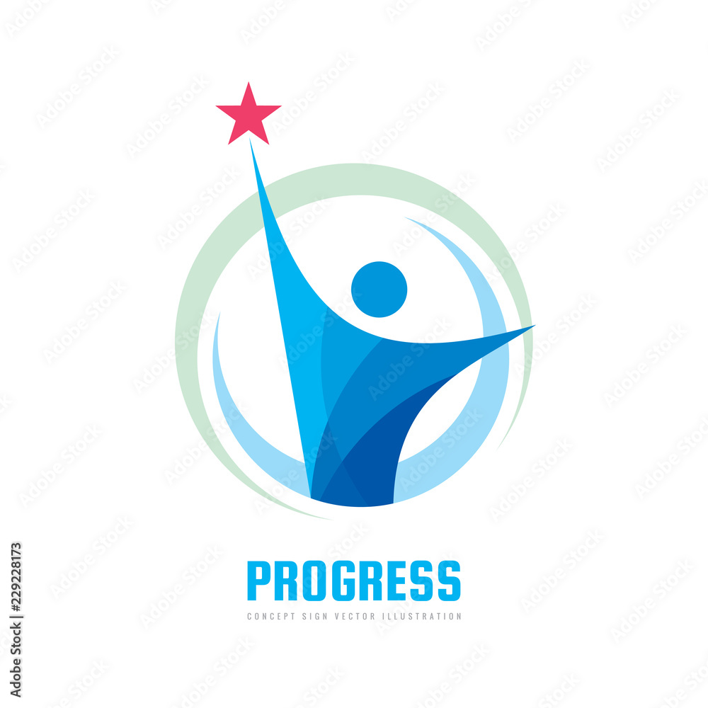 Progress - vector logo template concept illustration. Development ...